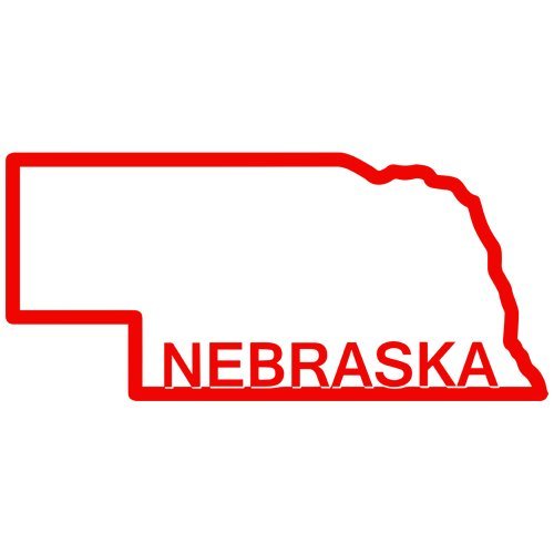 BD USA Nebraska State Outline Decal Sticker (red), Decal Sticker Vinyl ...