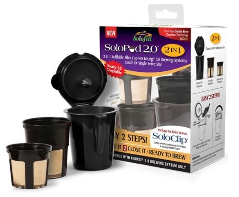 SOLOFILL 2.0 2in1 Refillable Filter Cup for Keurig 2.0 K200, K300, K400 ...