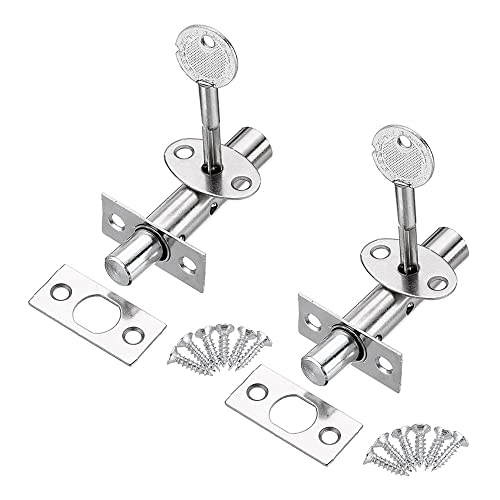 DXLing 2 Sets Door Security Rack Bolt Stainless Steel Door Bolts with 2 ...