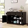 Amazon.com - DORTALA Kitchen Buffet Sideboard, Wood Storage Cabinet w ...