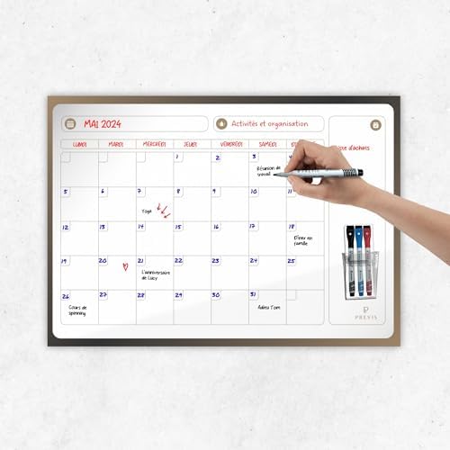Pack Calendrier Mural Tableau Blanc – 38x30cm Grand Calendrier ...
