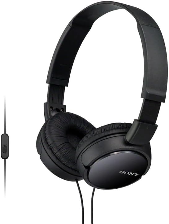 Sony ZX Series Wired On-Ear Headphones with Mic, Black MDR-ZX110AP ...