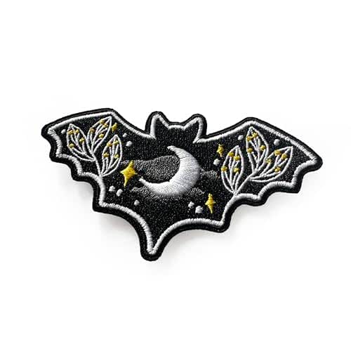 Amazon.com: Handmade Bat Patch Iron On Embroidered Gothic Spooky ...