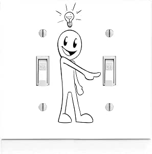 Amazon.com: Funny Stickman Lightbulb Idea White Transparent Print Image ...