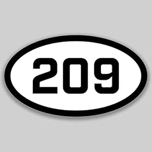 Amazon.com: DHDM 209 Area Code Sticker California Stockton Atwater ...