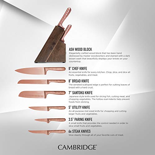 Cambridge Silversmiths Rame Hammered Copper 12-Piece Cutlery Set with ...