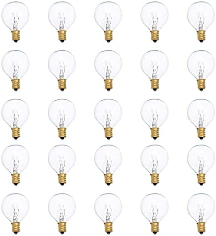 25 Pack G40 Replacement Bulbs: 7 Watt G40 Globe Bulbs for String Lights ...
