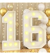 Amazon.com: 4ft Light Up Numbers Marquee 50 Numbers with Lights White ...