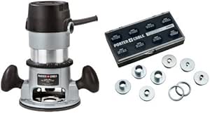 PORTER-CABLE 690LR 11-Amp Fixed-Base Router with 9-Piece Template Guide ...