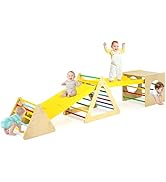 Amazon.com: HONEY JOY Triangle Climber with Ramp, 2-in-1 Indoor Toddler ...