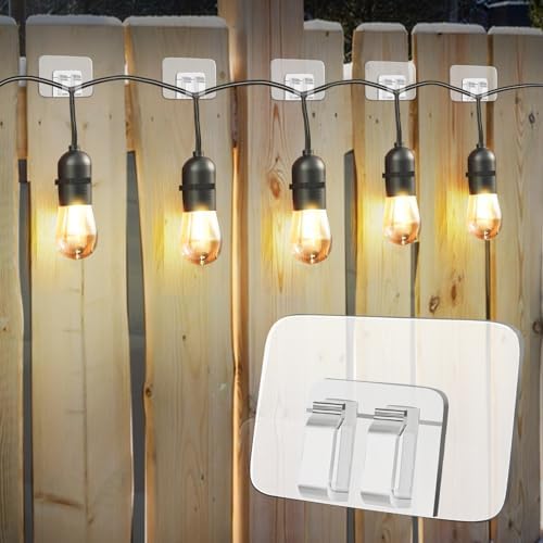 80Pcs Hooks for Outdoor String Lights Clips: Heavy Duty Cable Clips ...