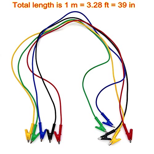 JZK 5 Colors Double Ended crocodile leads, Multimeter test leads with ...