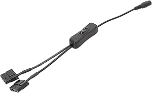 LEESONGNA Power Splitter Cable for PC Case Fans DC5.5x2.1mm Plug to ...