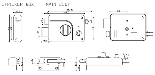 Dorset Phantom Night Latch Lock | Key & Knob Model for Inside Opening ...