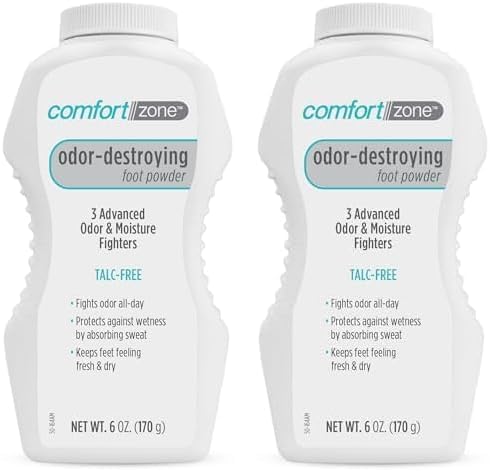 Amazon.com : Comfort Zone Odor Destroying Foot Powder with Corn Starch ...