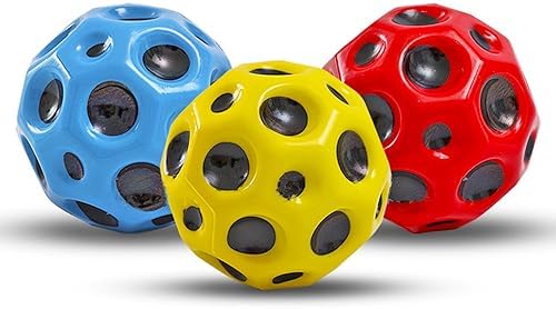 3 Pack Space Moon Balls, Super High Bouncing Ball, Pop Sounds Meteor ...