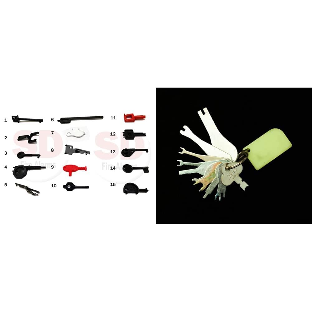 Fire Alarm Engineers Pack - 15 Call Point Test Keys & Emergency ...