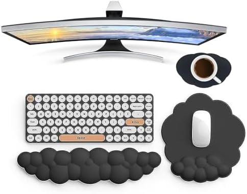 Keyboard Cloud Wrist Rest,Soft Memory Foam Keyboard Rest with Non-Slip ...
