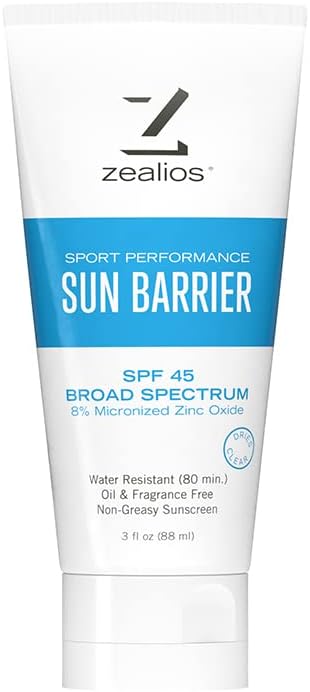 Amazon.com: Sun Barrier 3 oz by Zealios - Broad Spectrum SPF 45 Non ...