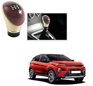 Auto Addict Leatherette Wooden Finished Gear Knob Beige Car Gear Shift ...