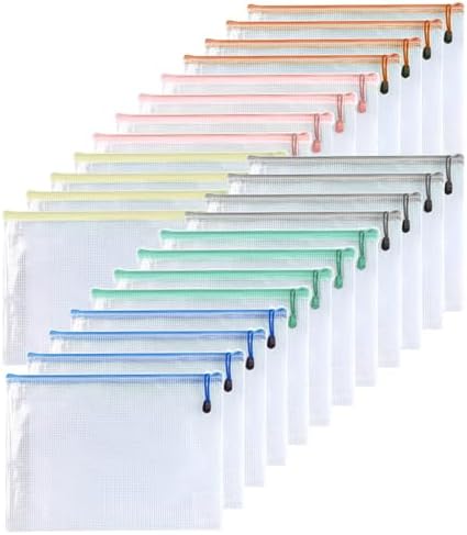 Amazon.com : Niziting-5"x 7" (6 Color, 24 Packs) Mesh Zipper Pouch ...