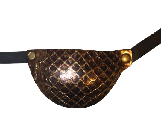 Amazon.com: Handmade Black Gold Snake Skin Leather Eye Patch with ...