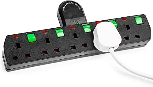 Duronic Plug Adapter with USB S125B 4 Way Multi Plug Adapter for UK ...