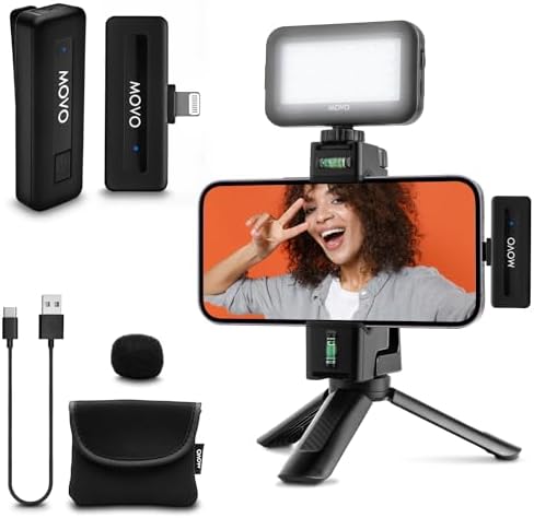 Amazon.com: Smartphone Video Vlogging Kit with LED Light, Phone Holder ...