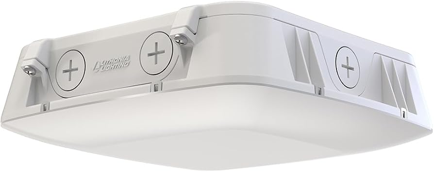 Lithonia Lighting 10" Square Canopy LED Outdoor Ceiling Light, Dusk-to ...