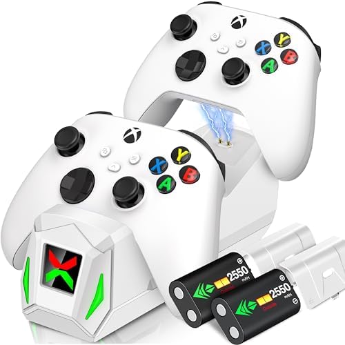 Amazon.com: Charger Station for Xbox one Controller with 2x2550 mAh ...