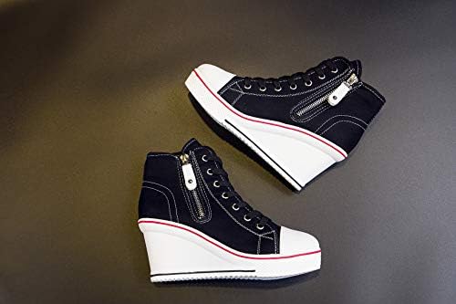 Amazon.com | Women's Canvas Casual Shoes Dating Platform Slip-On High ...