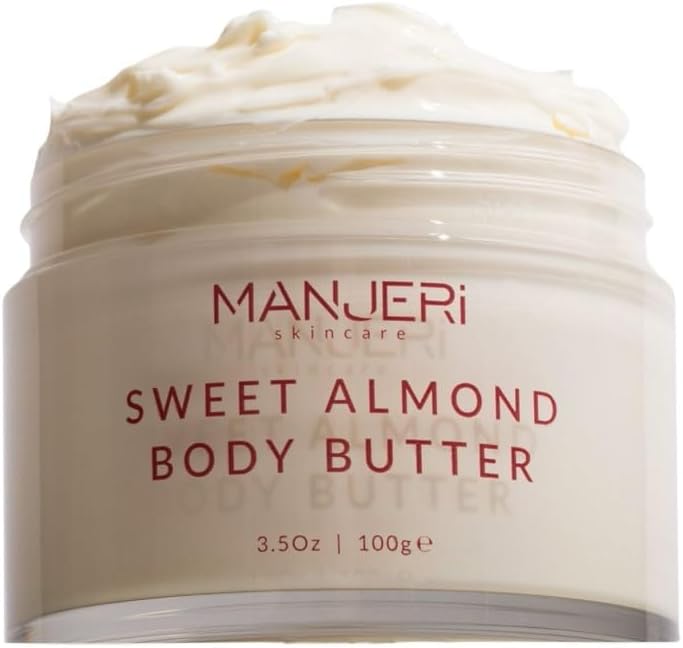 Amazon.com : Manjeri Skincare Sweet Almond Body Butter - Vegan and ...