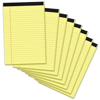 8 Pack Yellow Legal Pads 5x8 Small Note Pads 240 Sheets Perforated ...