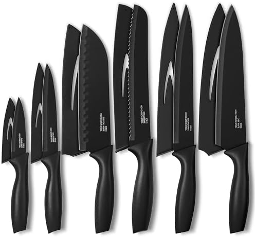 Amazon.com: Dsmile 4 PCS Kitchen Knife Set,Black Stainless Steel Knives ...