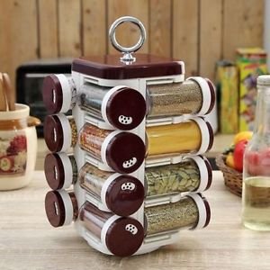JVS Plastic Masala Jar Box with 16 Jars (Brown) : Amazon.in: Home & Kitchen