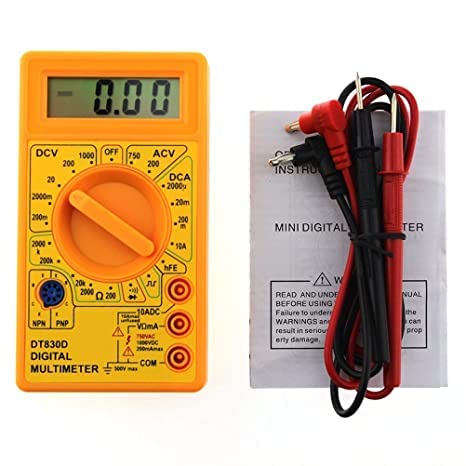 DT830D Yellow Color Digital Multimeter 1000V DC/750V AC : Amazon.in ...