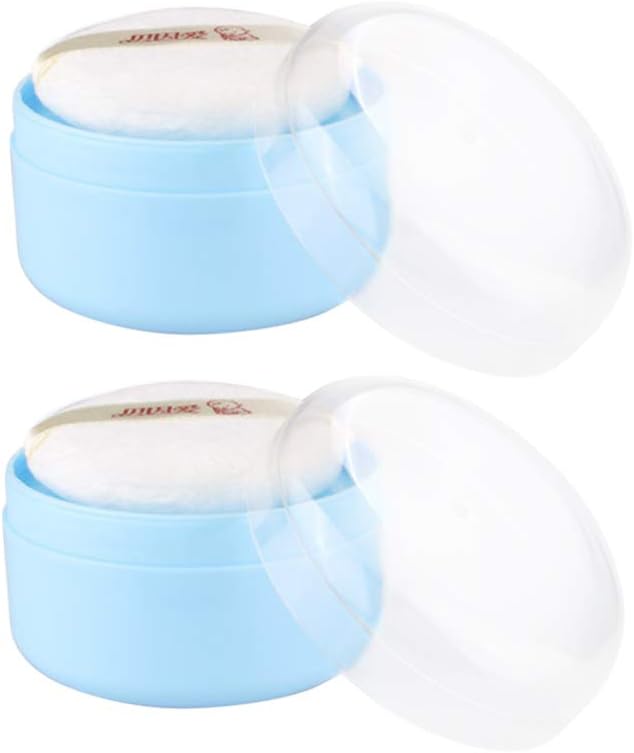 Amazon.com: Powder Puff 2 Pcs Powder Puff Case Portable Empty Body ...