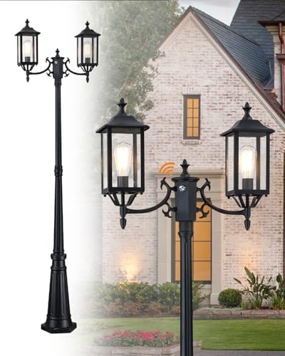 Dusk to Dawn Outdoor Lamp Post Light, Outdoor Post Light 2-Head ...