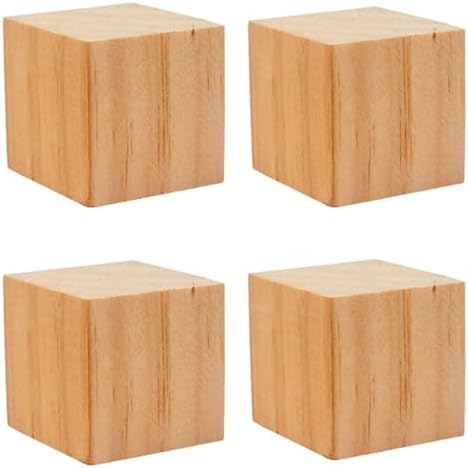 Amazon.com: 8PACK Wooden Blocks for Crafts, Unfinished Wood Cubes ...