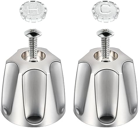 Enhon Faucet Handles, 2 Piece Hot and Cold Faucet Knobs Compatible with ...