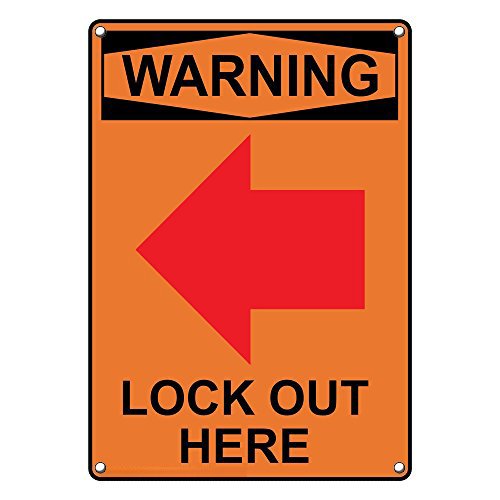 Amazon.com: Weatherproof Plastic Vertical OSHA Warning Lock Out Here ...