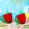 Amazon.com: Nuogo 20 Pieces Watermelon Cup with Straws and Lids 13. 5oz ...