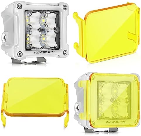 Amazon.com: Auxbeam 3" LED Pods with 2PCS Amber Covers Spot Offroad ...