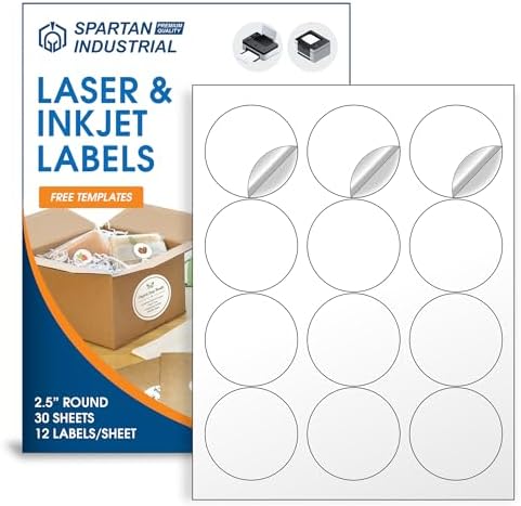 Amazon.com : Spartan Industrial Printable Laser and Inkjet Labels - 2.5 ...