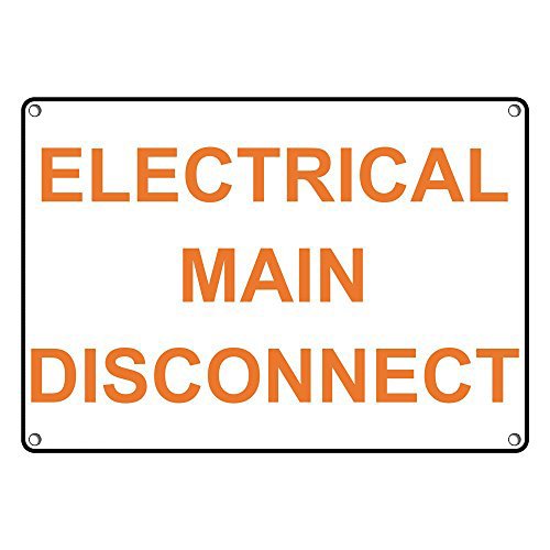 Weatherproof Plastic Electrical Main Disconnect Sign with English Text ...