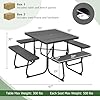 Amazon.com : Giantex Picnic Table Set for 4-8 Persons, Outdoor Table and Bench with Umbrella ...