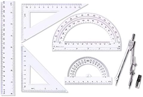 Amazon.com : eBoot 4 Pieces Math Geometry Tool Plastic Clear Ruler Sets ...