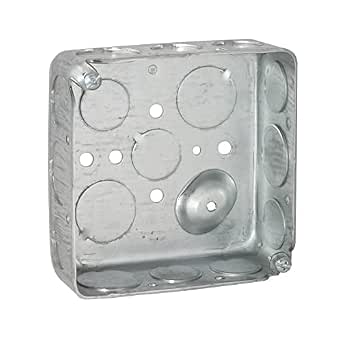 4'' Square Electrical Box, Drawn Construction, Ten 1/2'' and Six 3/4 ...