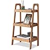 Amazon.com: Hymus 100% Solid Oak Wood Ladder Shelf, 3-Tiers Practical ...