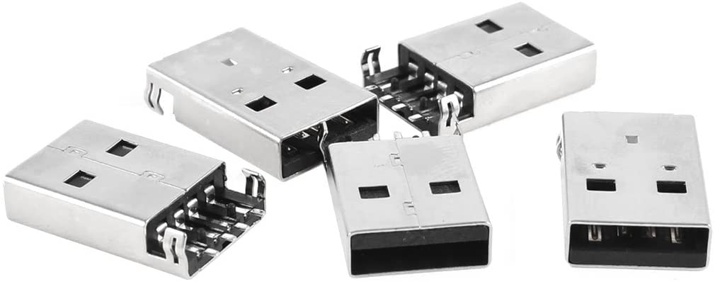 Buy EuisdanAA 5 Pcs USB Male Type A Port Right Angle 4-Pin SMD SMT Jack ...